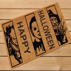 Horror Movie Character Coir Doormat: Halloween Welcome Mat - Etsy
