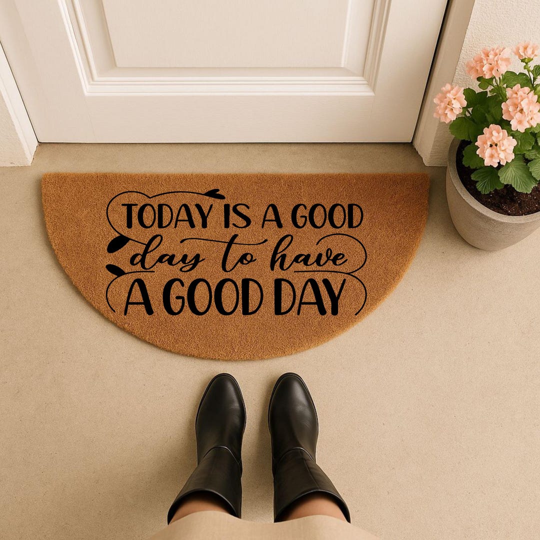 Motivational Coir Doormat: "today is A Good Day" Half Circle Rug - Etsy