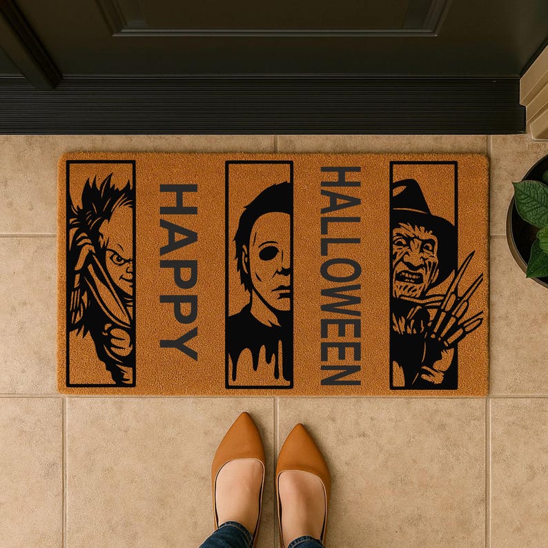 Horror Movie Character Coir Doormat: Halloween Welcome Mat - Etsy