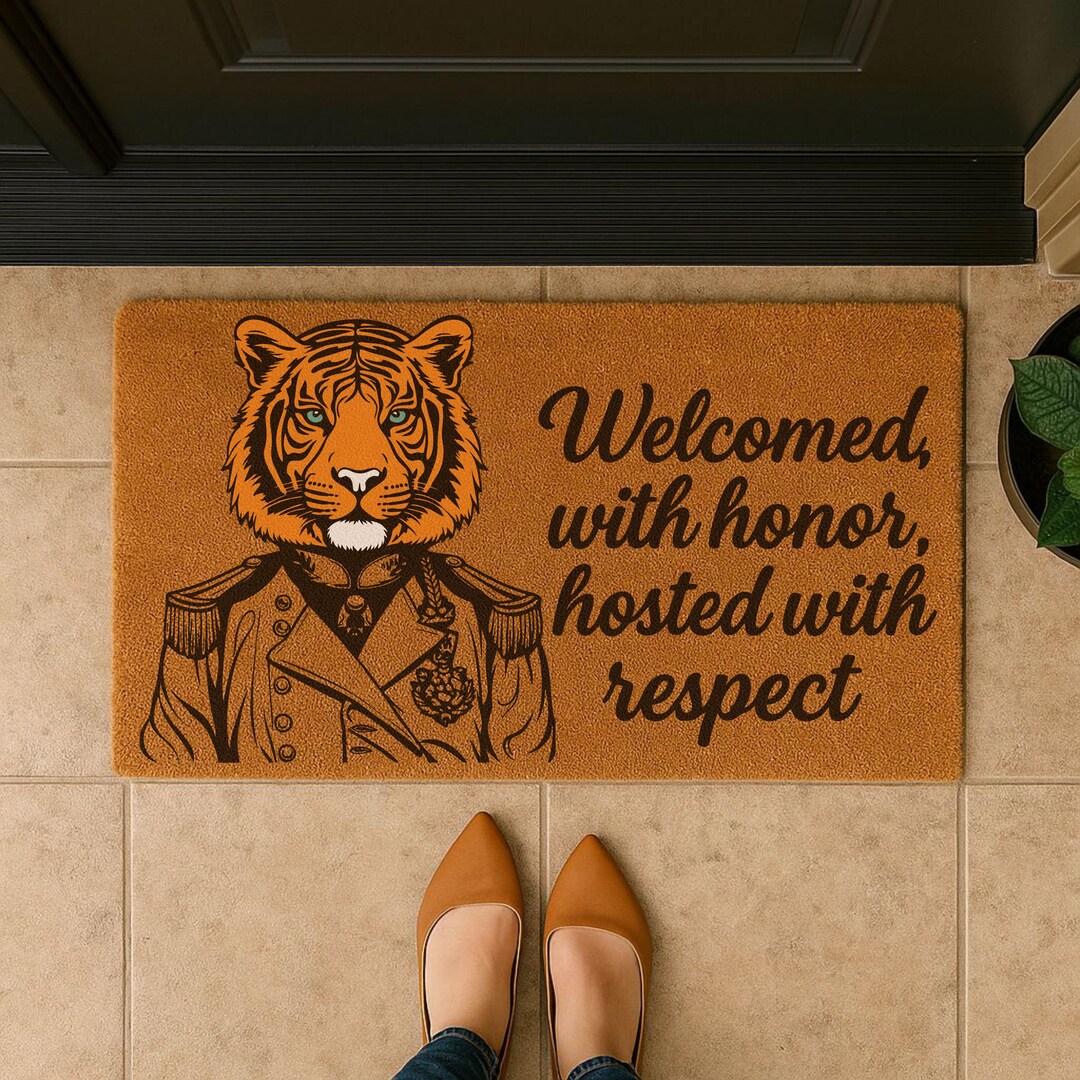 Regal Tiger Coir Doormat: Hand-stenciled Entryway Mat - Etsy