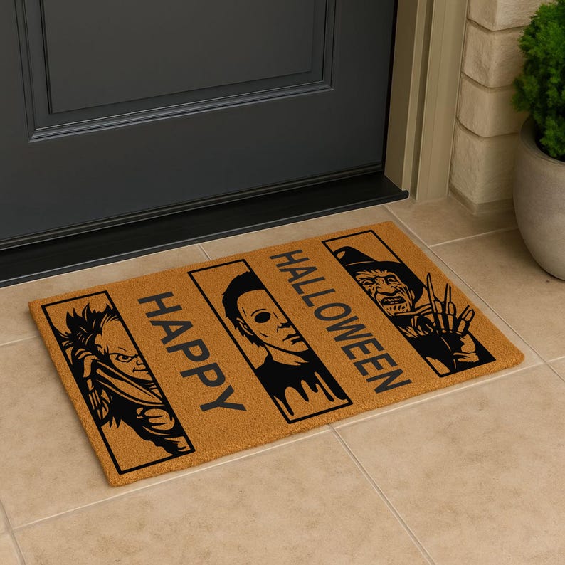 Horror Movie Character Coir Doormat: Halloween Welcome Mat - Etsy