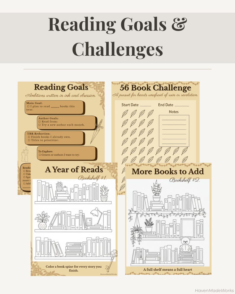Dark Academia Reading Planner | Printable & Digital Book Journal ...