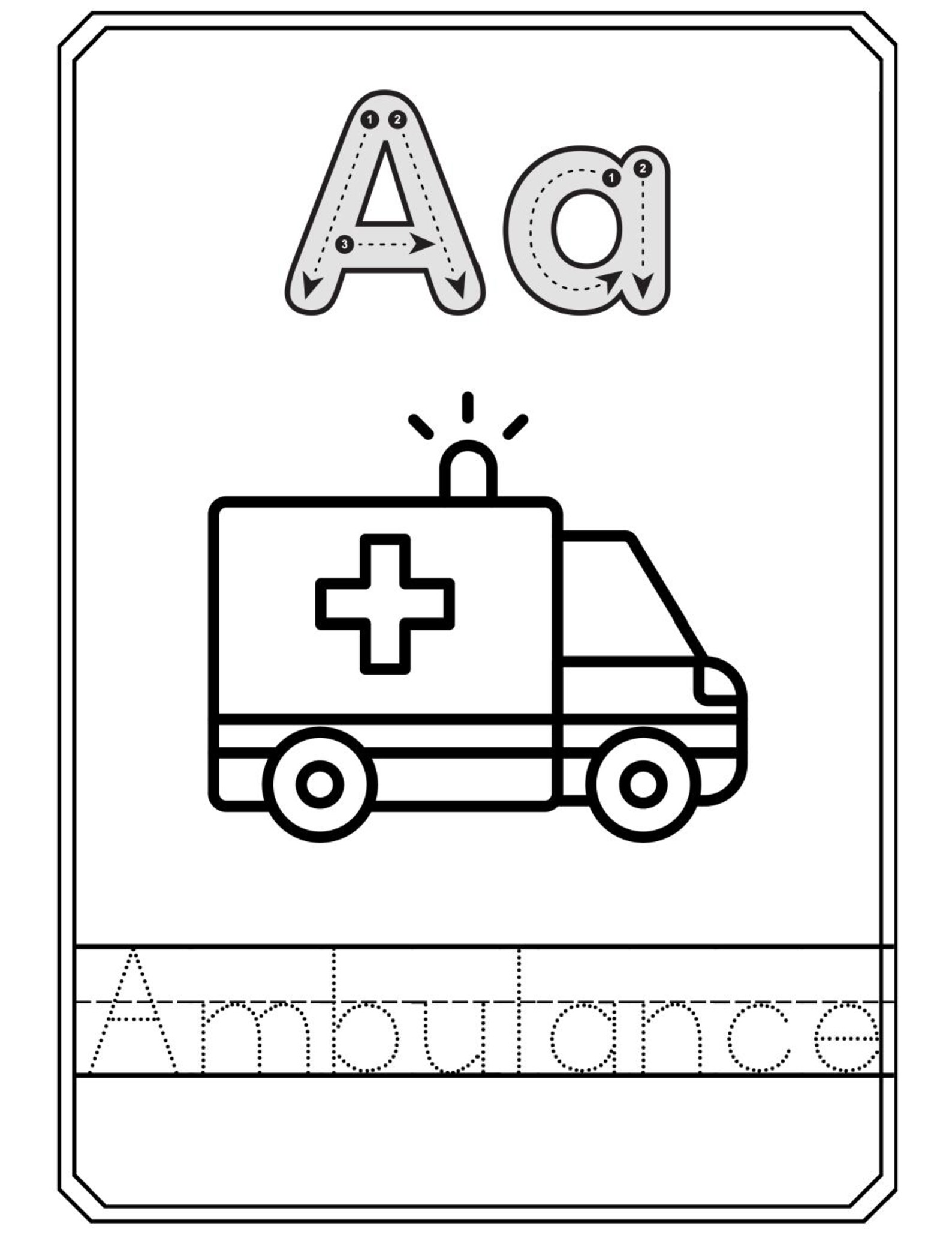 Vehicle Alphabet Coloring Book for Kids | A–Z Trace and Color PDF - Etsy