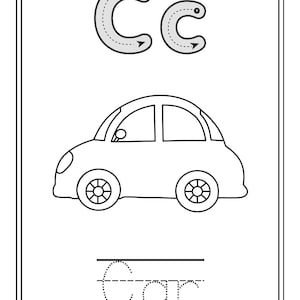 Vehicle Alphabet Coloring Book for Kids | A–Z Trace and Color PDF - Etsy