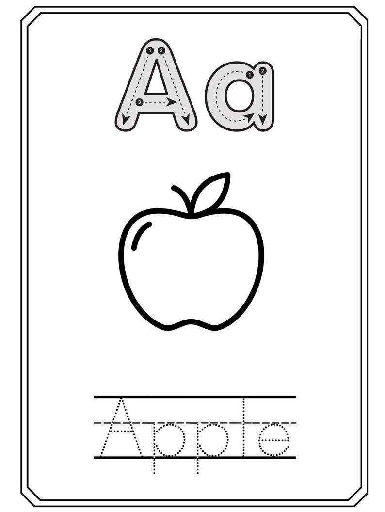 Fruit Alphabet Coloring & Tracing Book for Kids | A–Z Printable PDF - Etsy