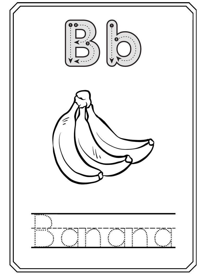 Fruit Alphabet Coloring & Tracing Book for Kids | A–Z Printable PDF - Etsy
