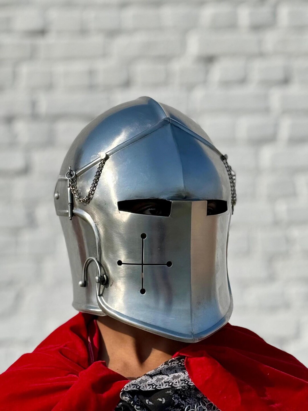 Medieval Great Helm | Barbuta Helmet, Steel Crusader Helmet With ...