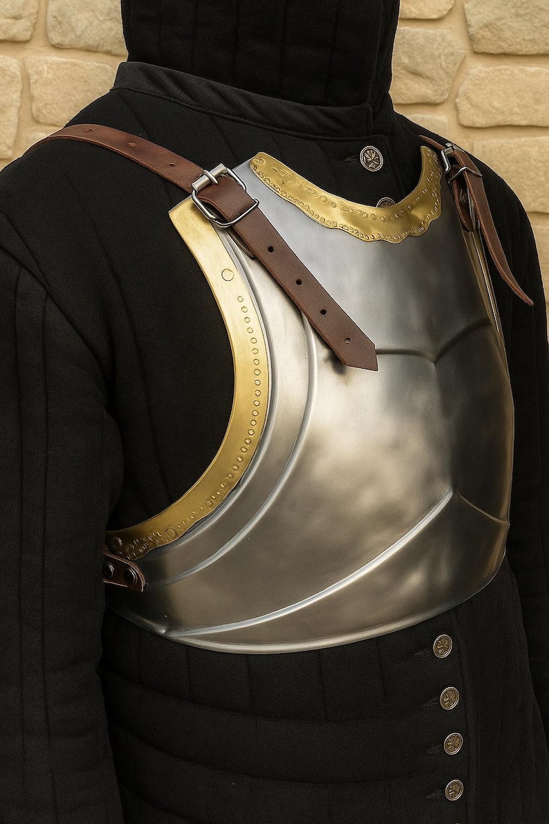 Medieval Cuirass Armor – Steel Breastplate & Backplate With Brass Trim ...