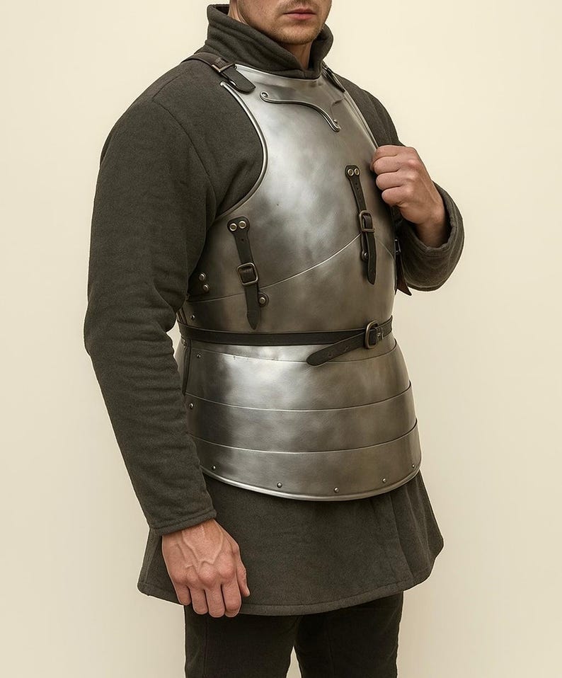 Handmade Steel Medieval Cuirass: Knight LARP Cuirass Armor With Faulds ...