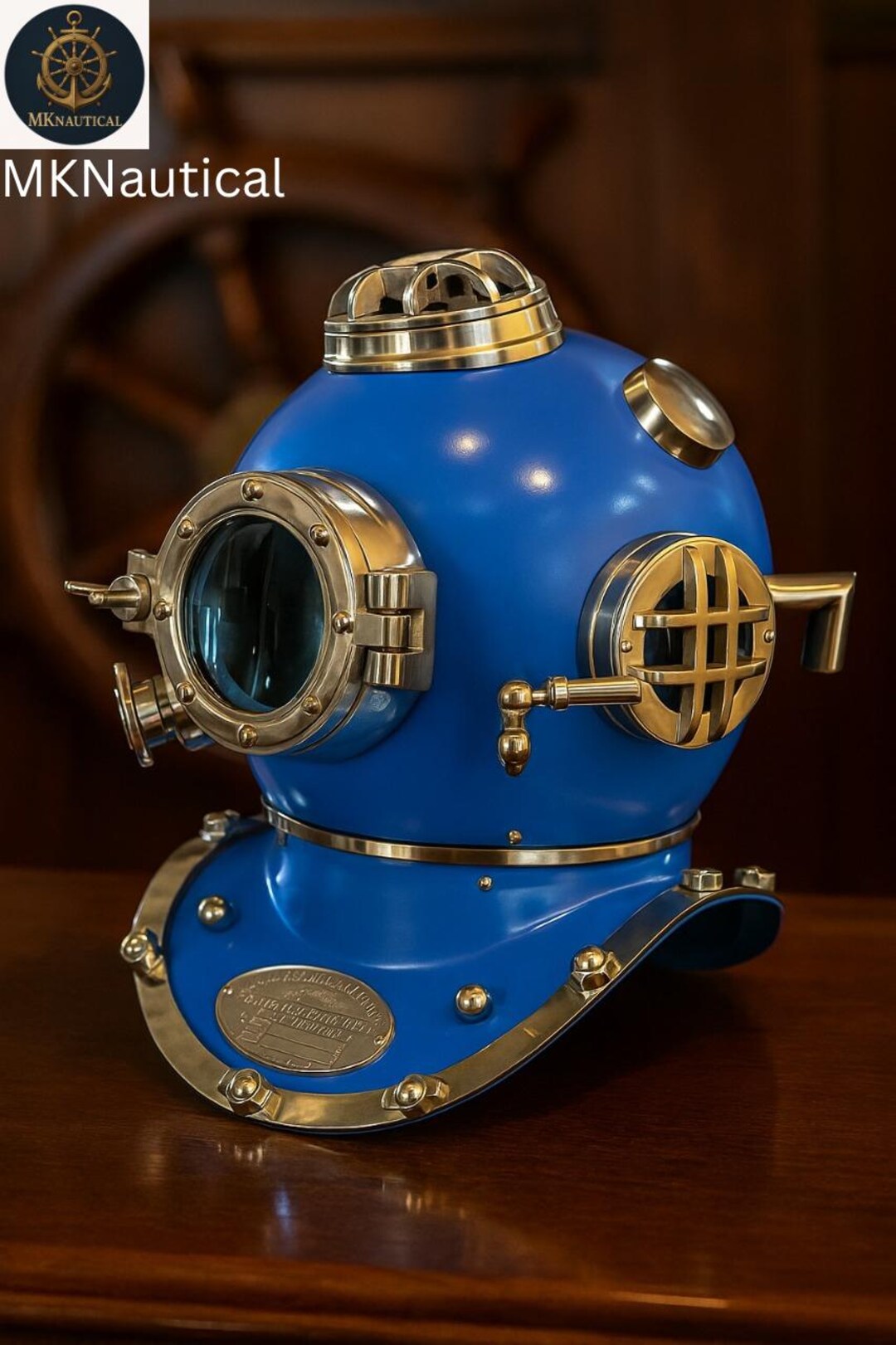 Blue Deep Sea Diving Helmet: Vintage Nautical Decor Replica - Etsy