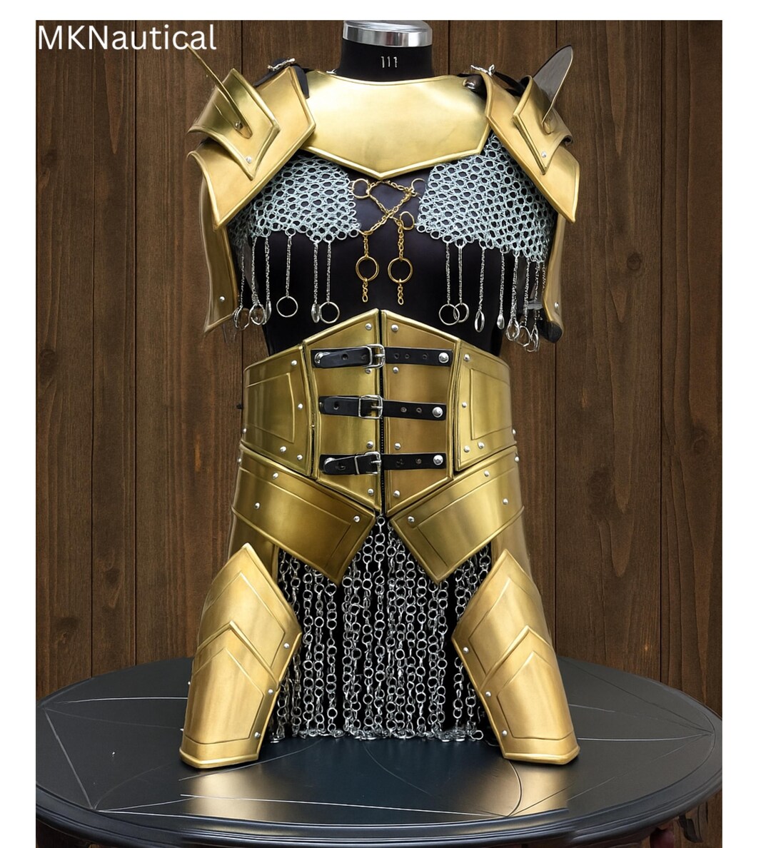 Women's Gold Medieval Chest Armor With Chainmail – Knight Cosplay ...
