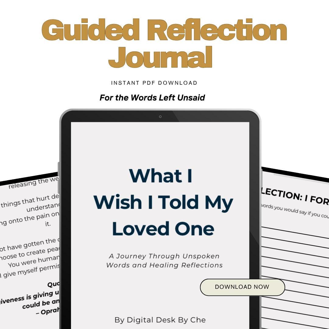What I Wish I Told My Loved One Journal | Guided Reflection Ebook With ...