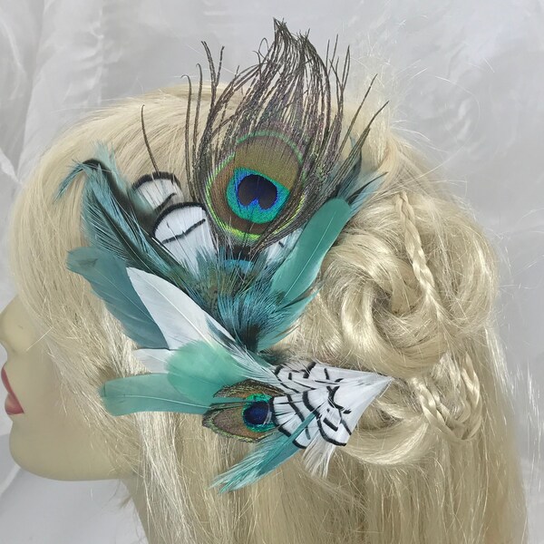 Peacock Hair Clip - Etsy