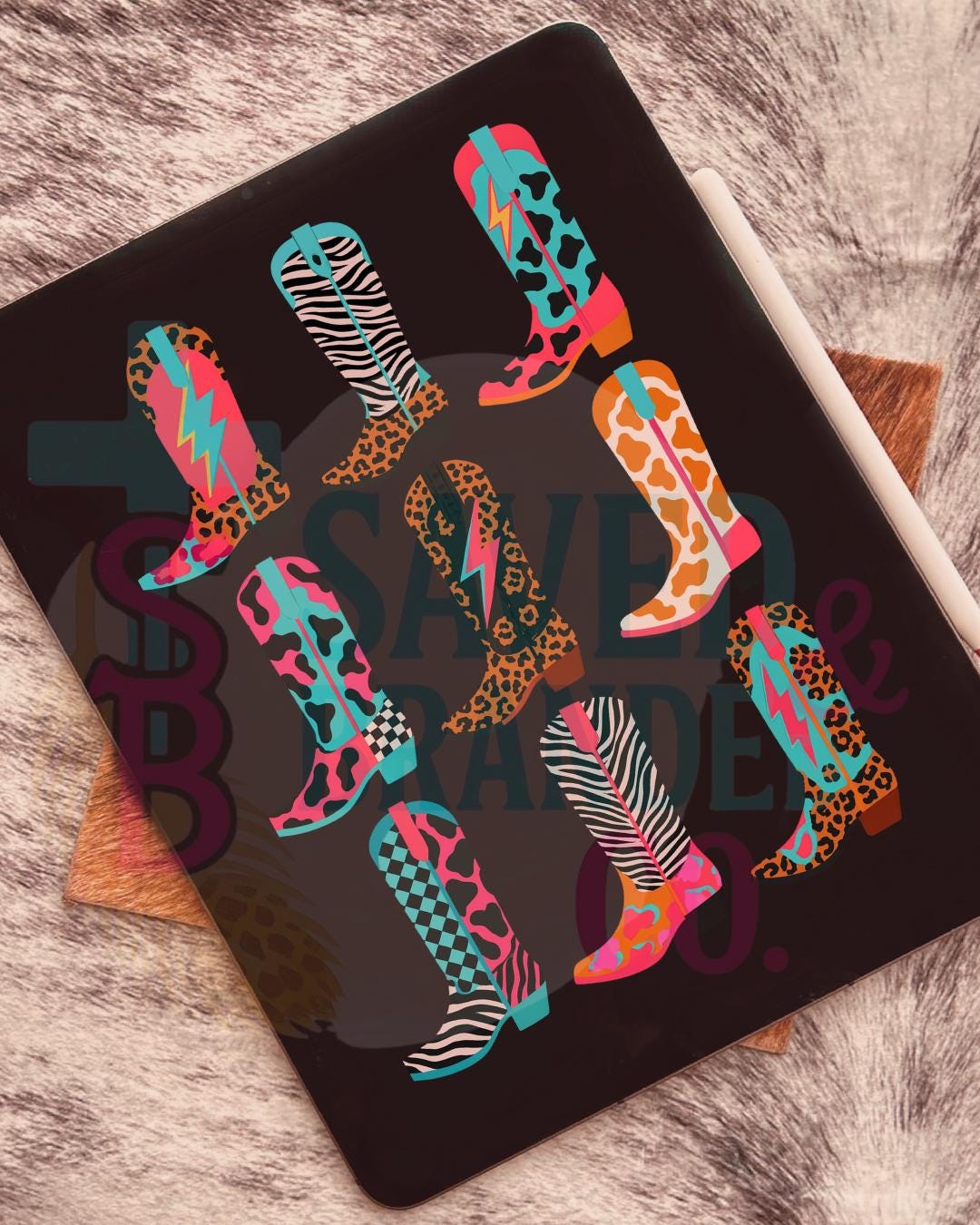 Mix Print Boots Western Png , Rodeo Png , Western Graphic Design ...