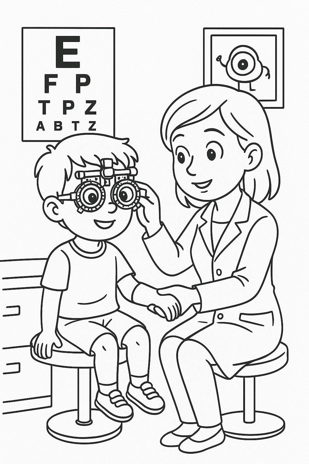 Adorable Cute Doctor Coloring Book for Children. 7 Pages of Happy ...