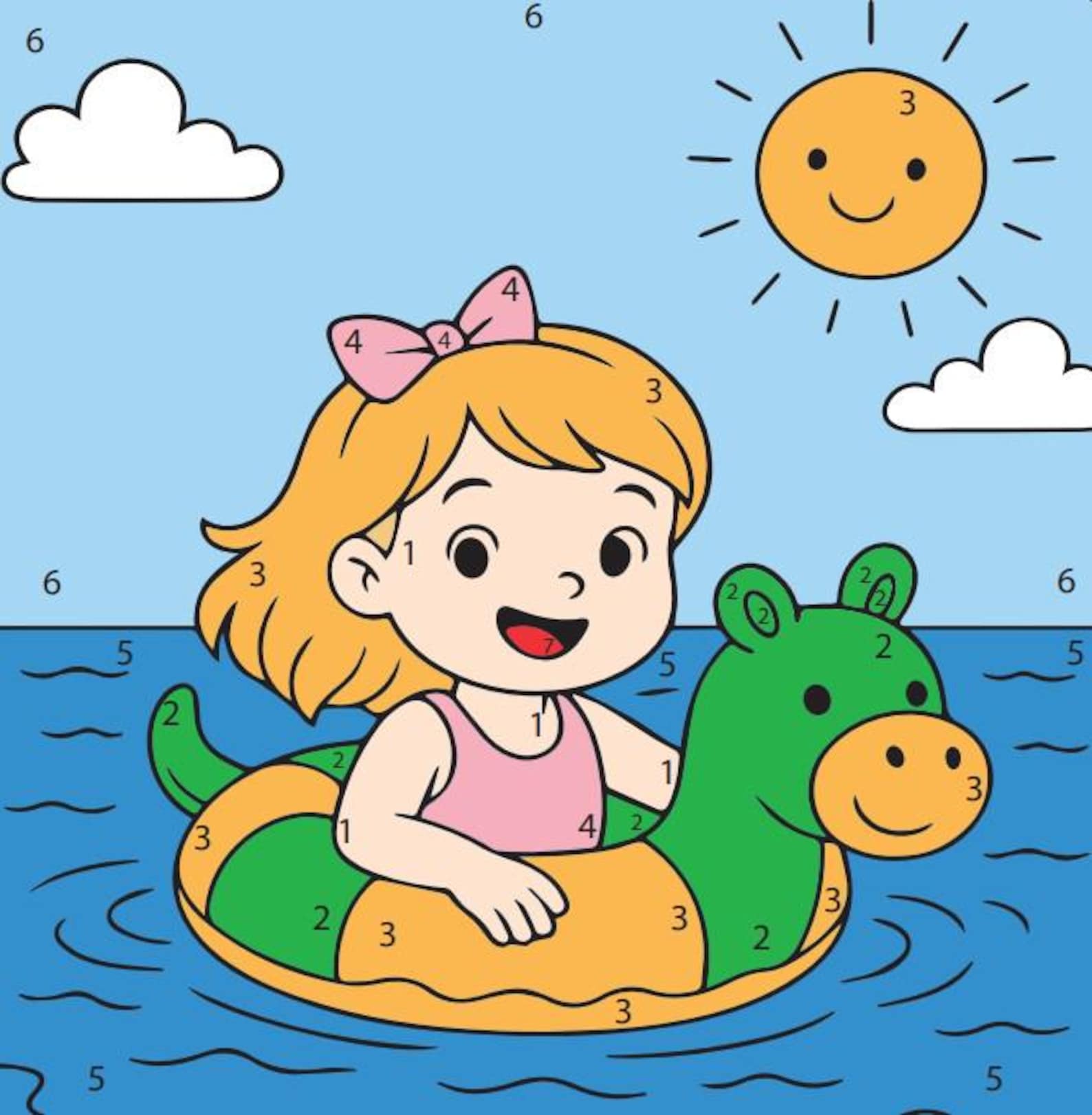 10 Color by Number Pages for Children. My Very Own Art - Etsy