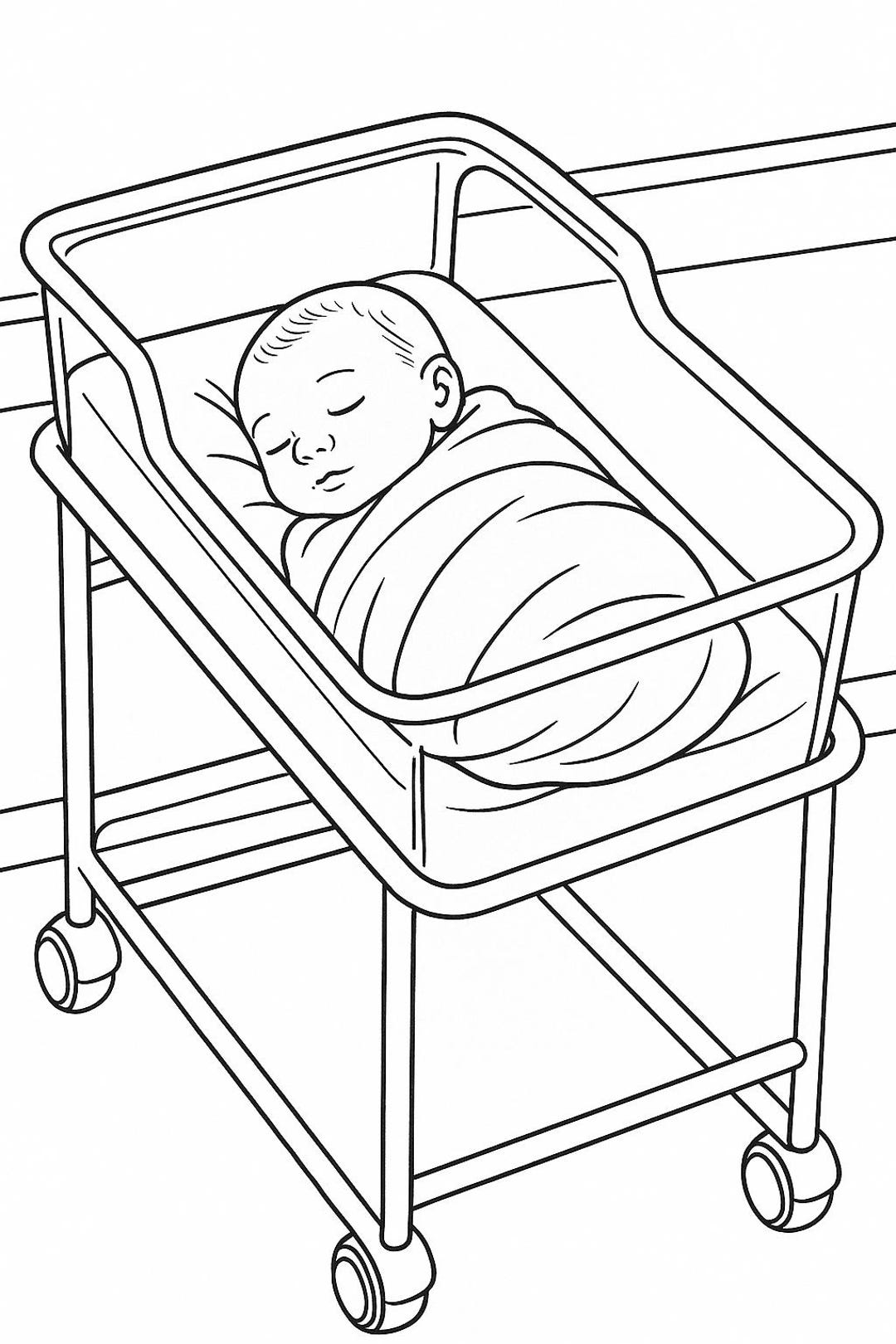 New Baby Coloring Pages. 7 Adorable Newborn Baby Coloring Book for Kids ...