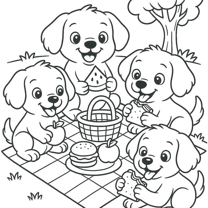 Cute Puppy Coloring - Etsy