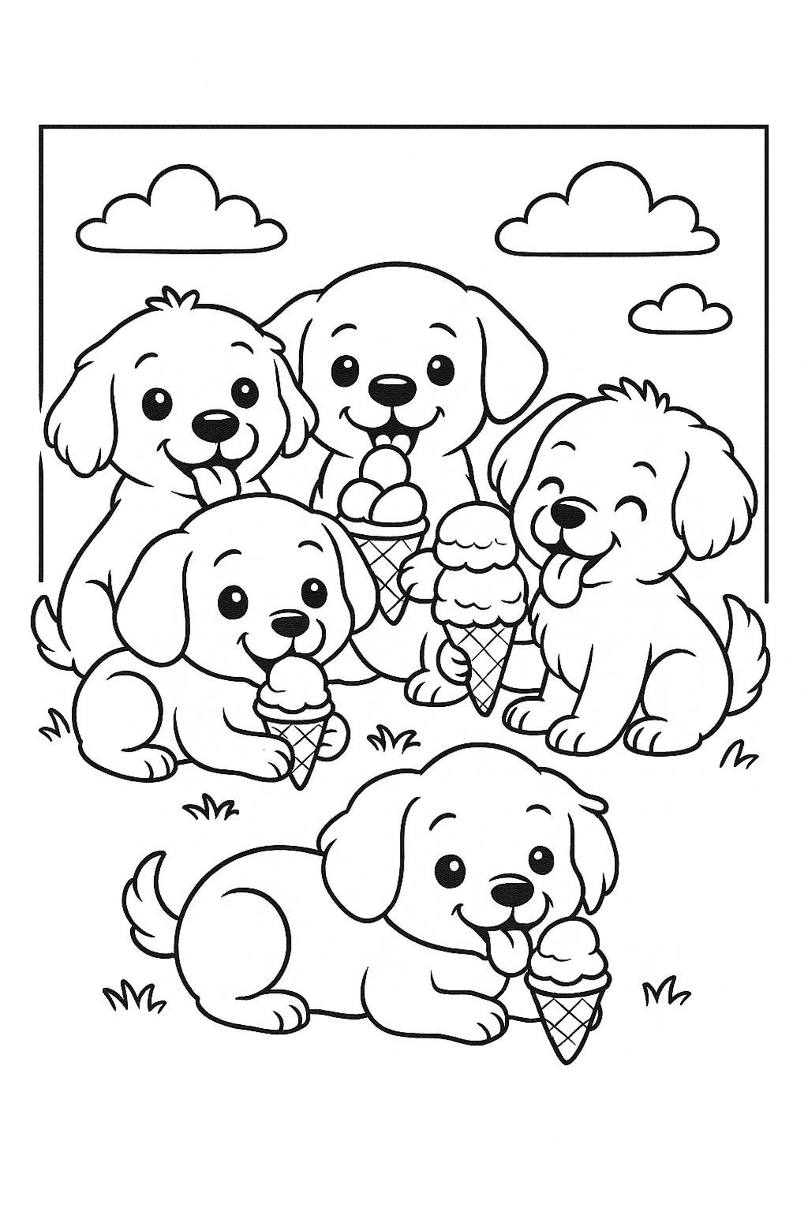 14 Cute Puppy Coloring Pages – Adorable Dog Coloring Book for Kids ...