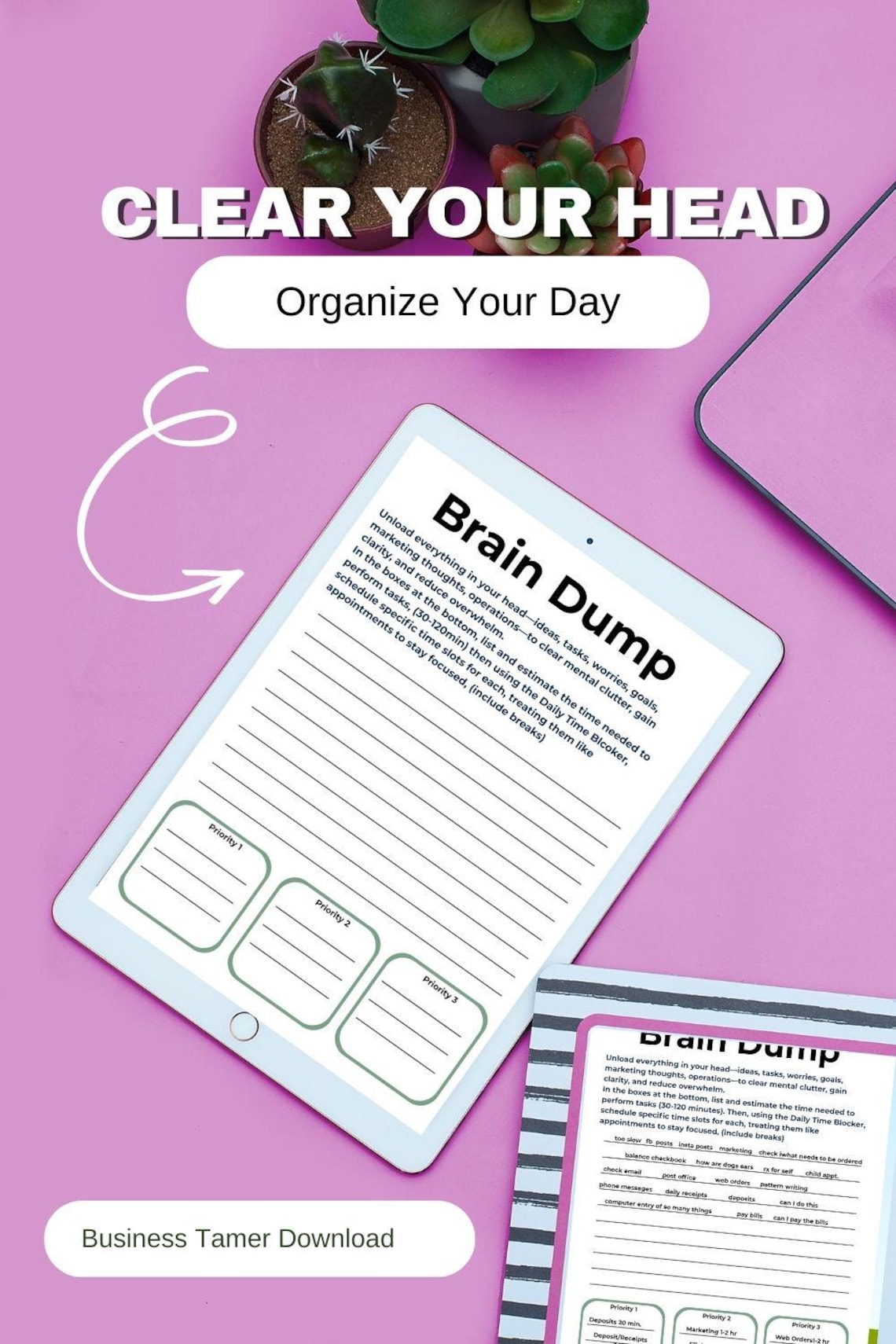 Printable Brain Dump With Sample - Etsy