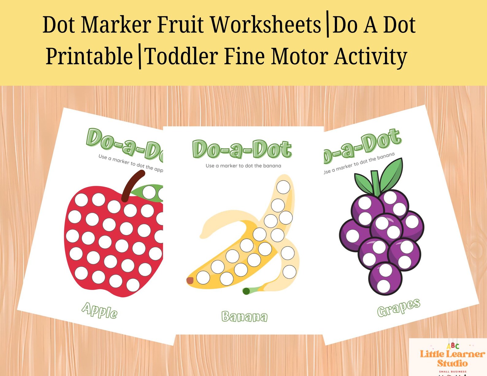 Fruit Dot Marker Worksheets | Toddler Fine Motor Activity (instant ...