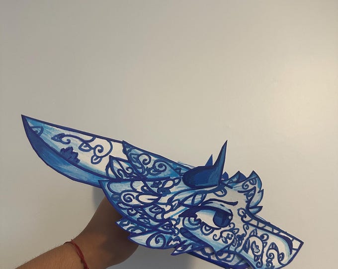 Handmade Paper Dragons Paper Dragon Puppet - Porcelain Themed - Etsy