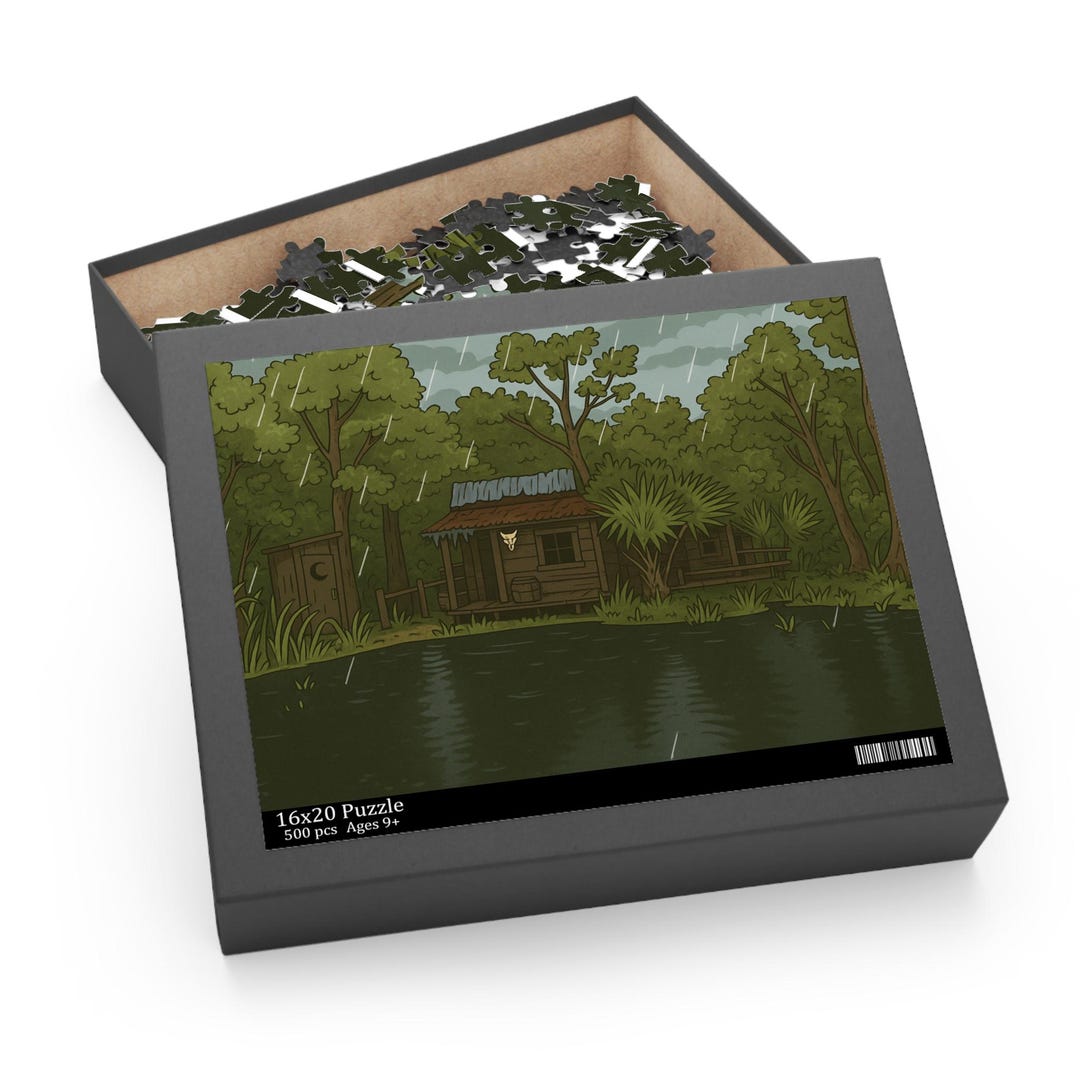 Bayou Cabin Puzzle - Swamp Landscape Jigsaw | Rustic Southern Home in ...