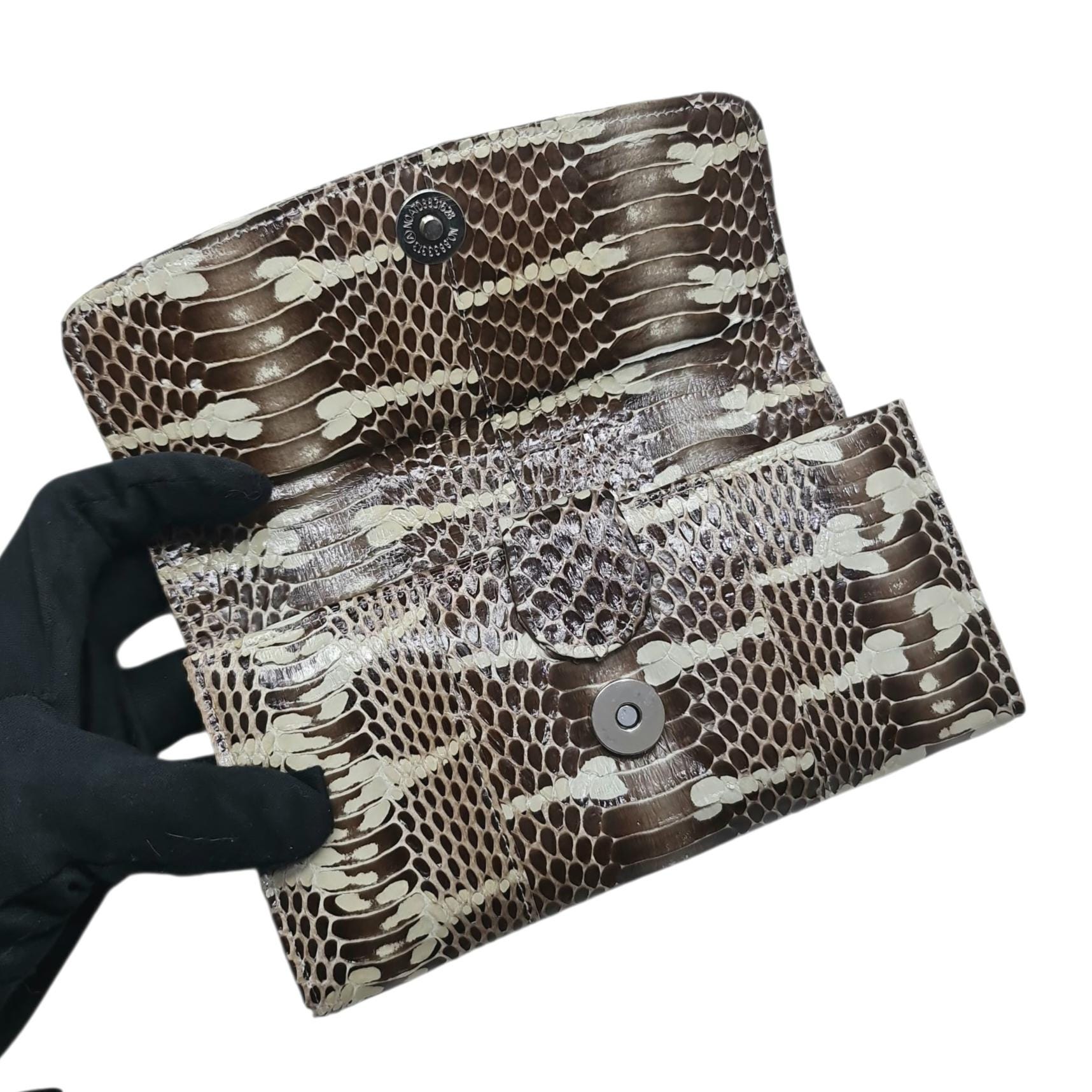 Gold Ringed Cat Snake Skin Wallet: Handmade Women's Luxury Purse - Etsy