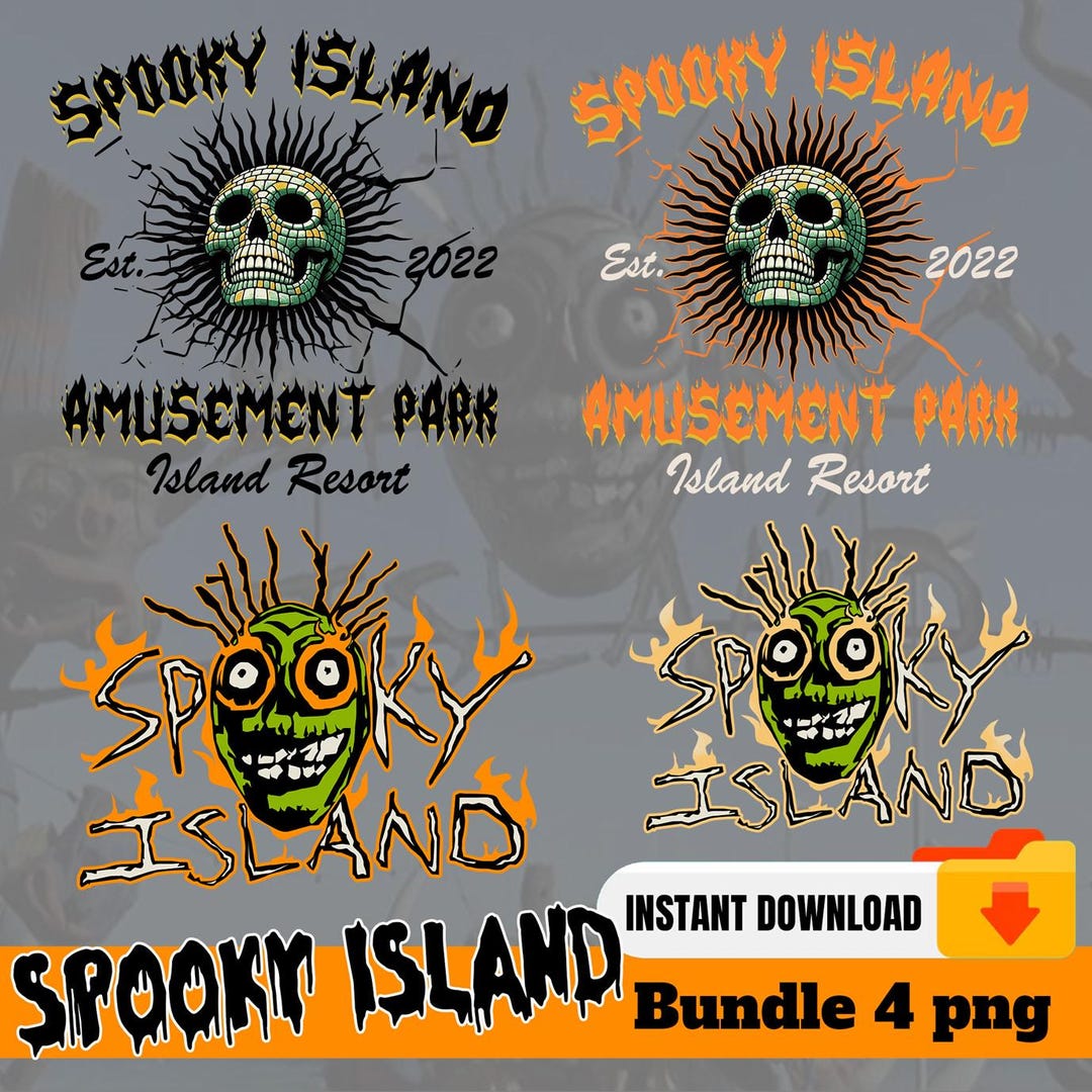 Spooky Island PNG Bundle, Disco Skull, Halloween Nostalgia, Skull ...