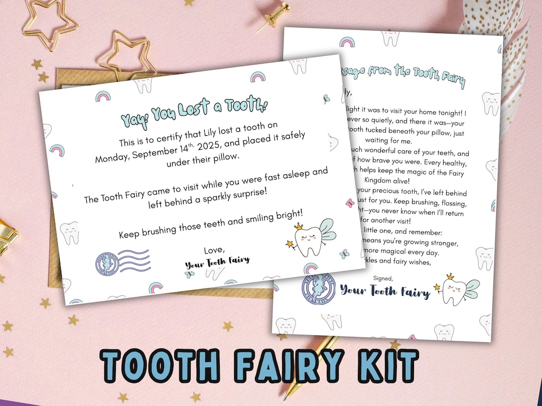 Editable Tooth Fairy Letter | Printable Kit With Letter, Certificate ...