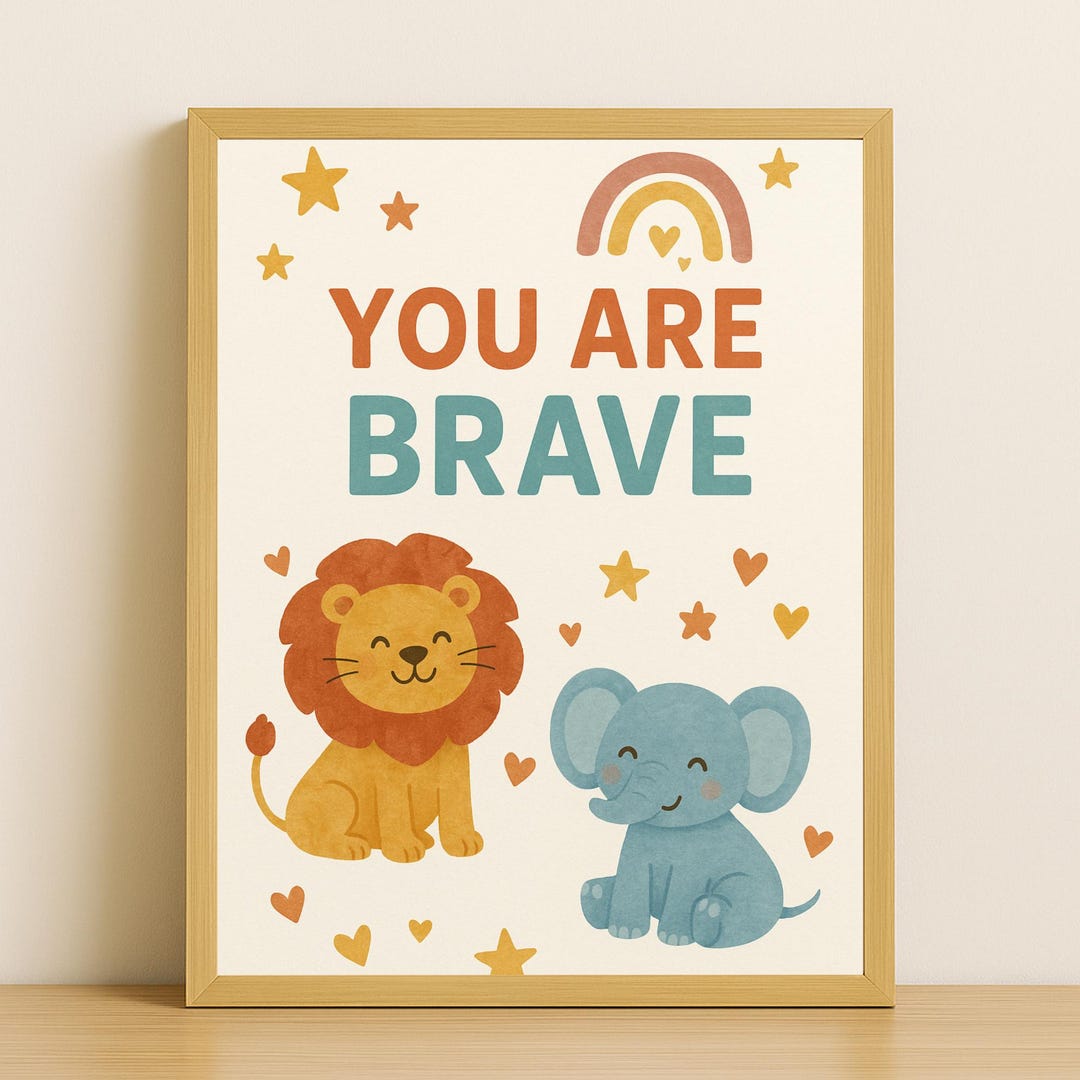 Printable Motivational Posters for Kids - You Are Brave - Watercolor ...