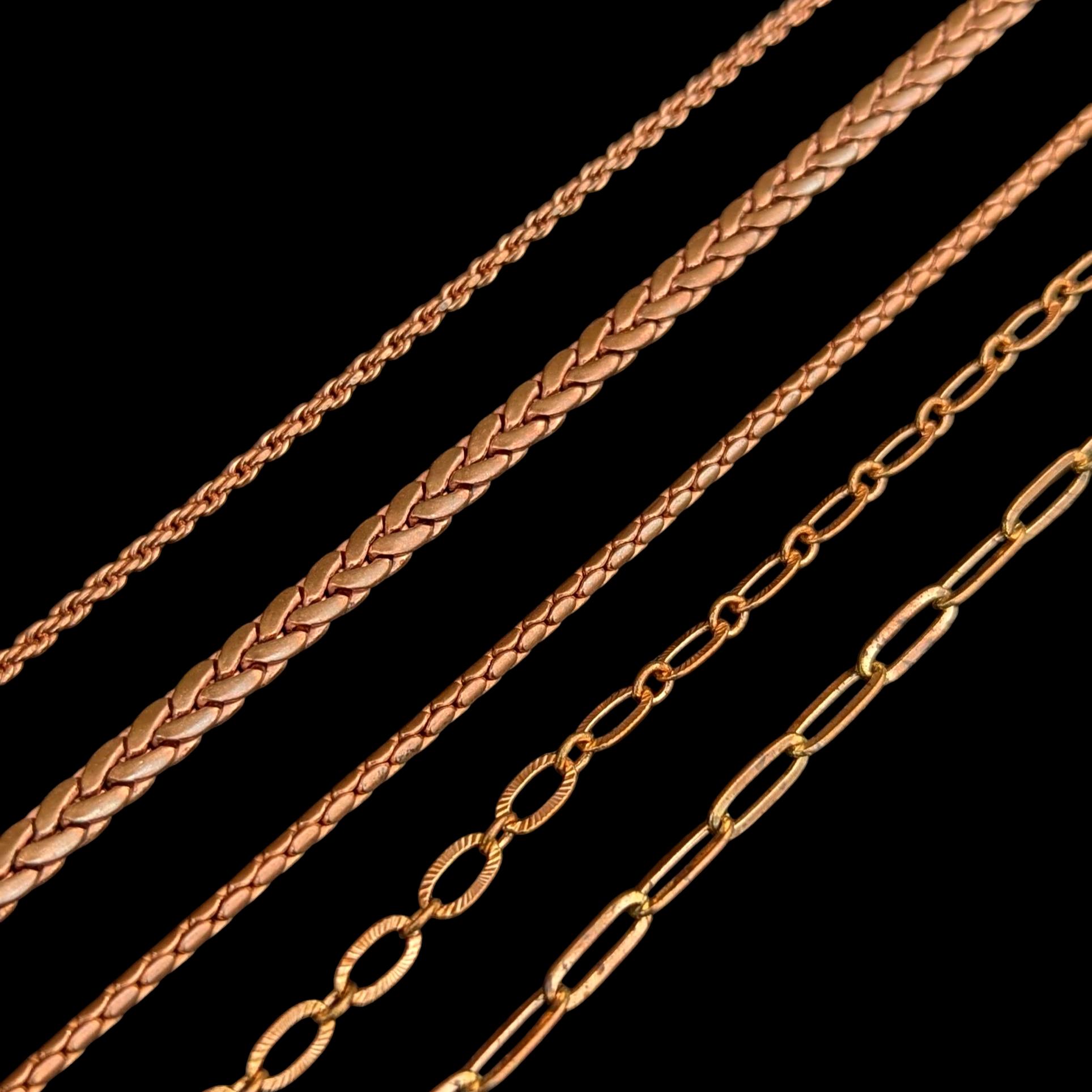 Handmade Copper Chain Necklace | Snake, Rope, Paperclip Designs (18 ...