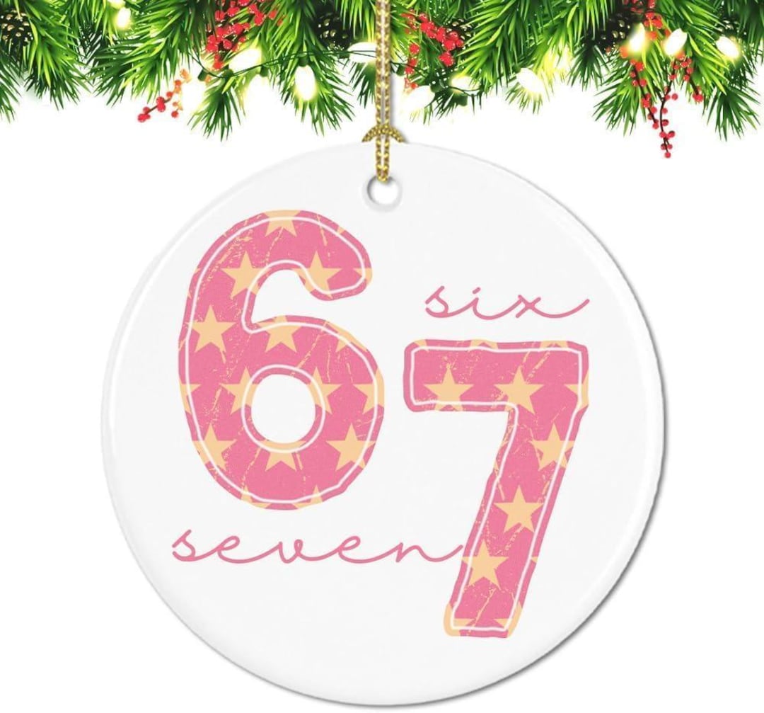 Santa Gen Alpha Slang Viral Y2K Tree Hanging Decor Keepsake Ornament, Funny Six Seven 2025 ...