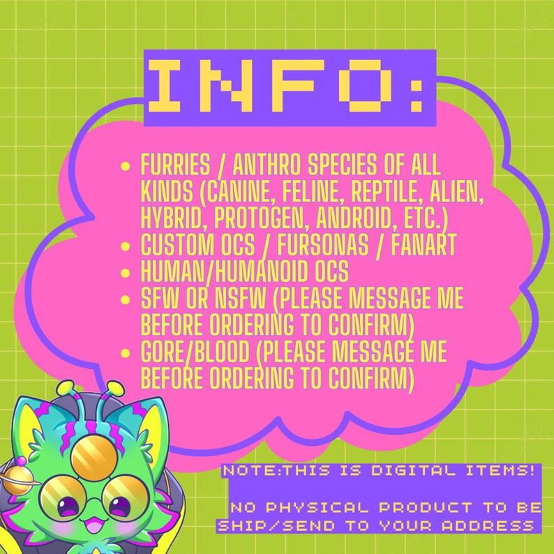 Custom Furry Art Reference Sheet, Fursona OC Design - Etsy