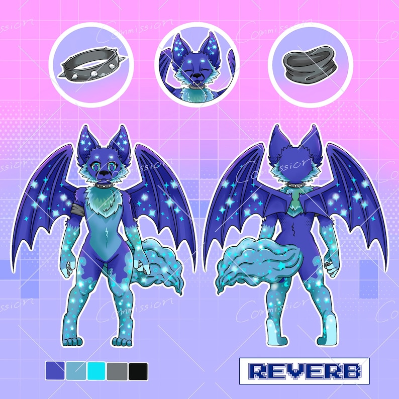 Fursona OC Design, Custom Furry Art Reference Sheet, Anthro Art ...