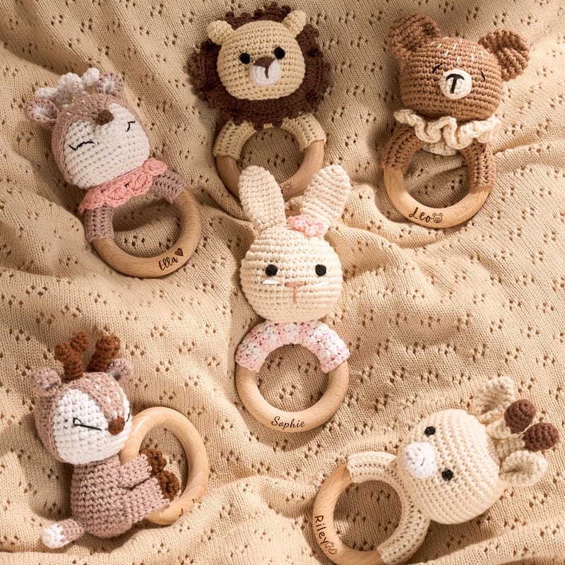 Wood Baby Rattle Bear - Etsy