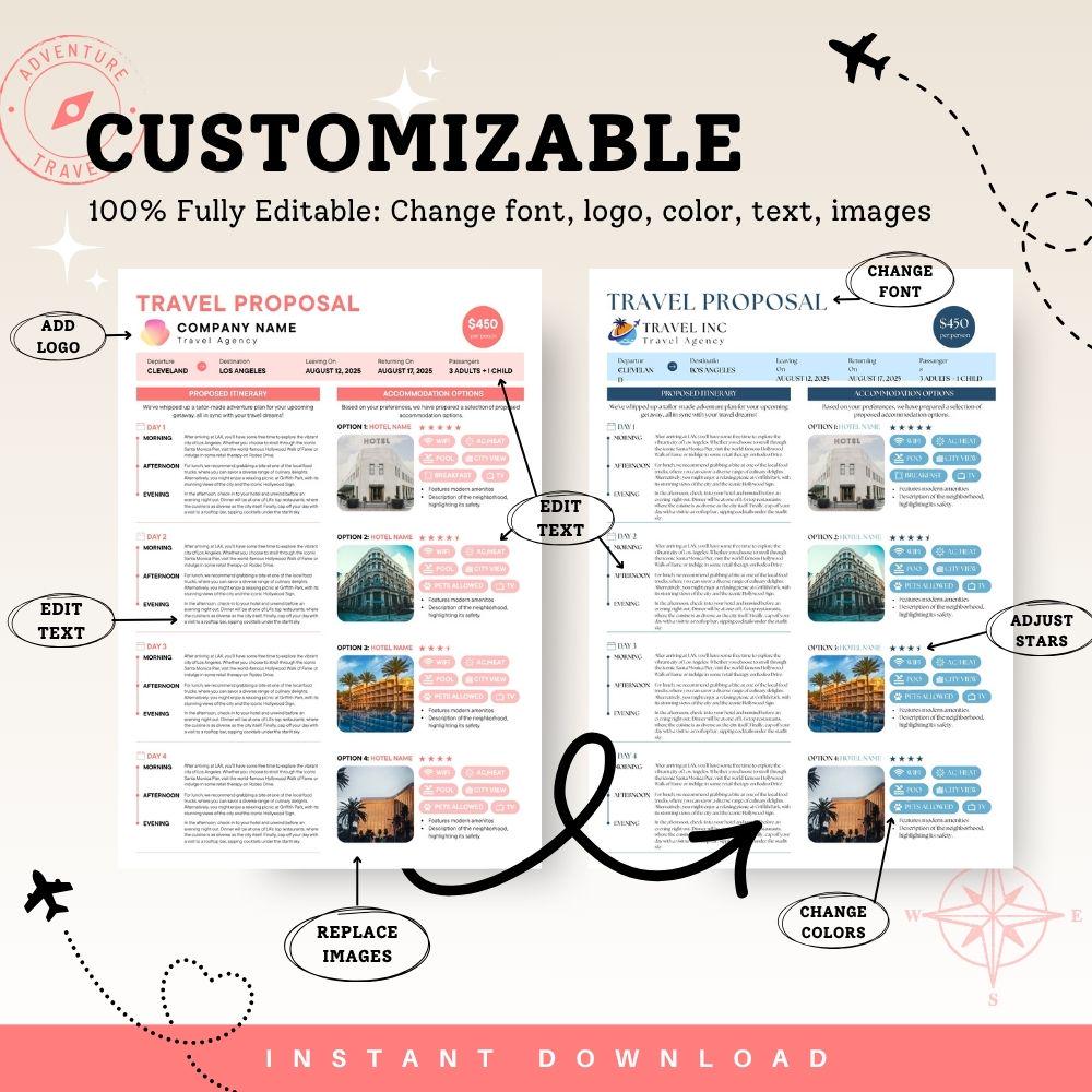 Travel Agent Questionnaire Template | Client Travel Planning (canva) - Etsy
