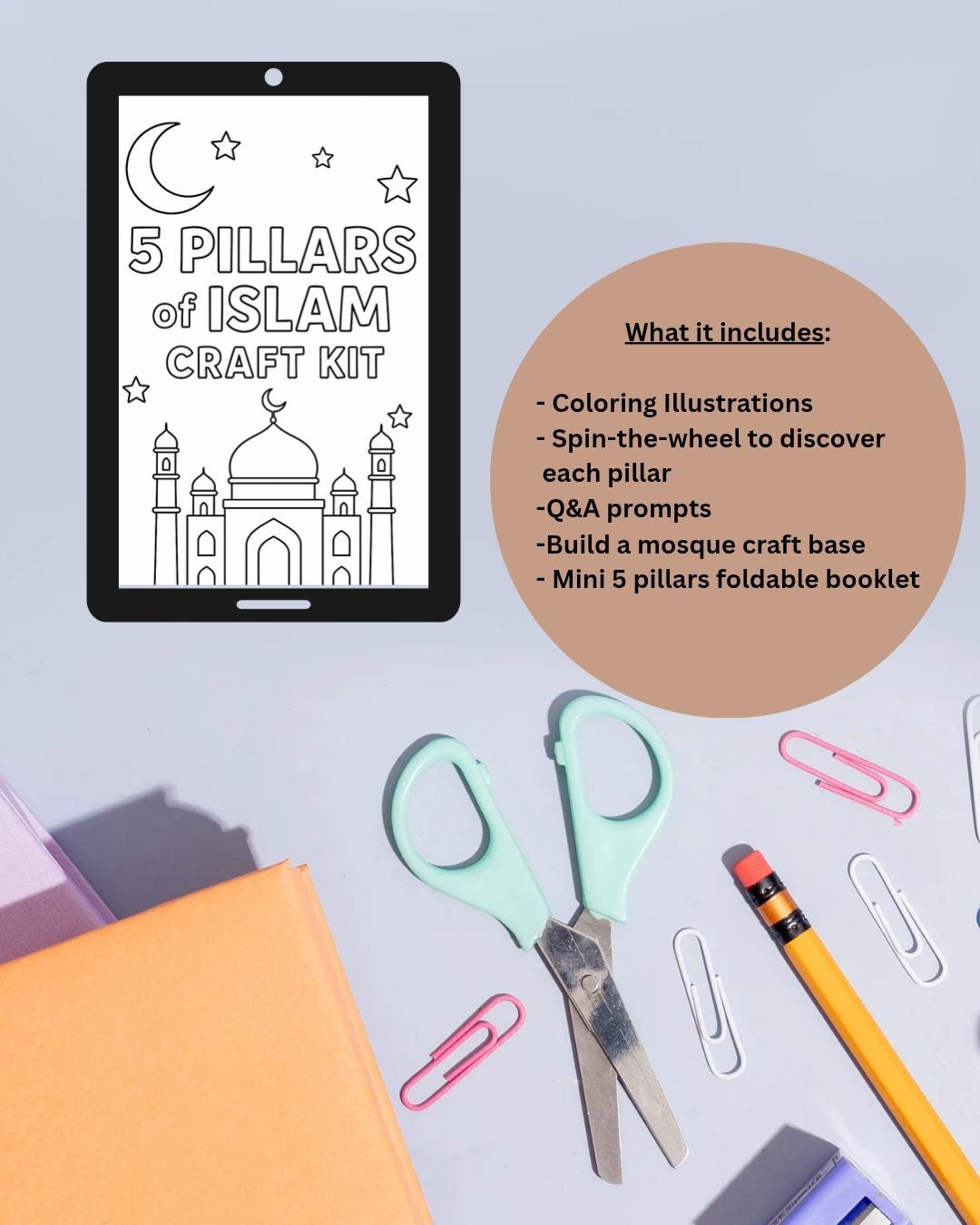 5 Pillars of Islam Craft Kit: Interactive Spinner Wheel (PDF Download ...