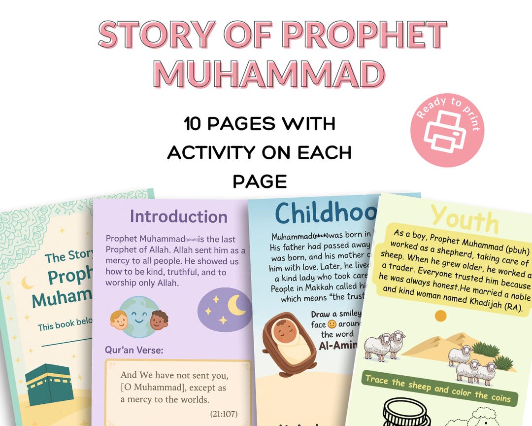 Prophet Muhammad Story Activity Pack: Islamic Kids Learning (PDF ...