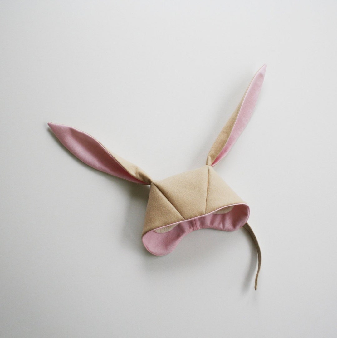 Luxe Merino Wool Bunny Hat in Champagne and Pink - Etsy