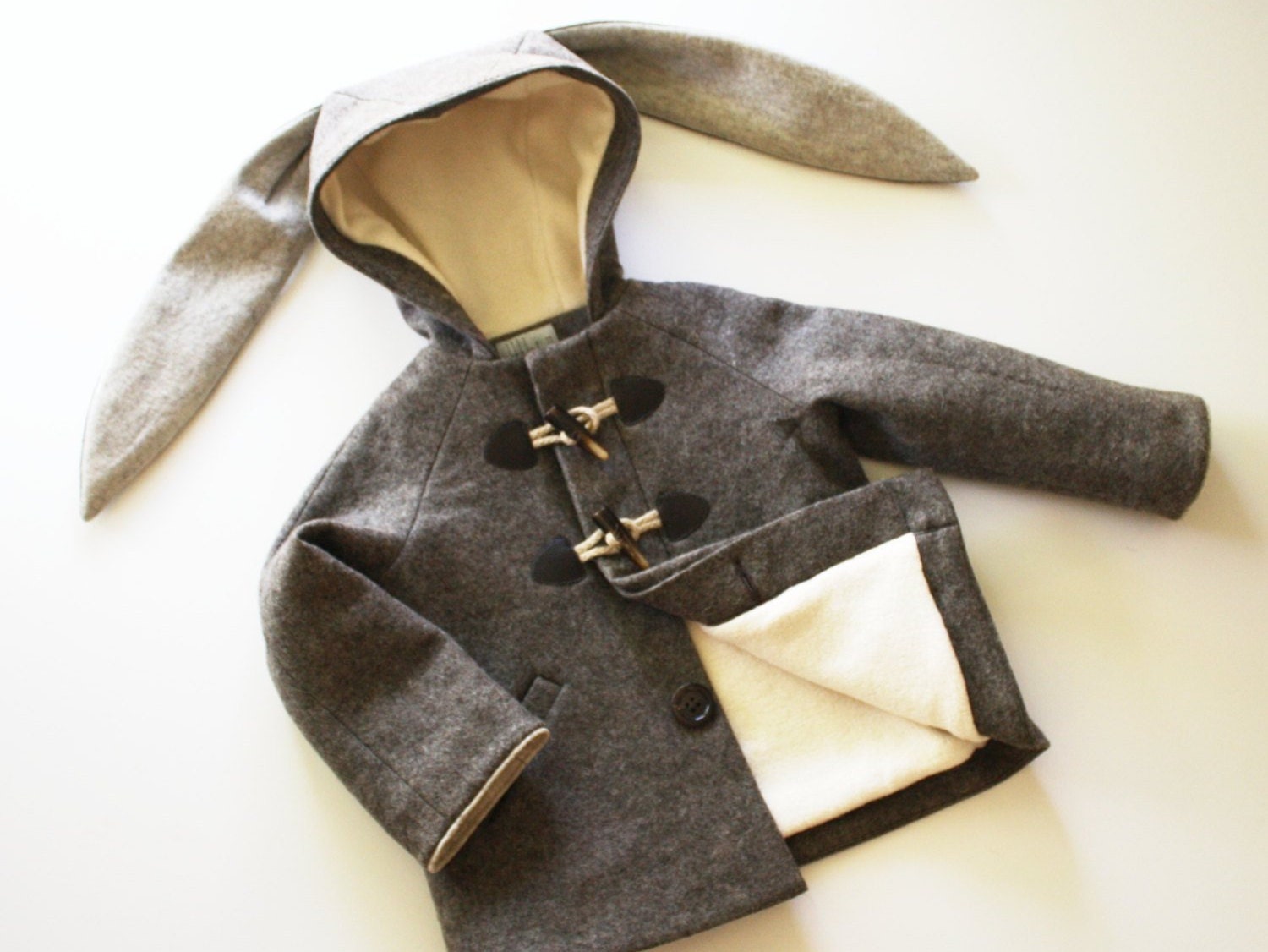 Boy's Bunny Coat// Brown Rabbit Coat// Kids Wool Coat// | Etsy