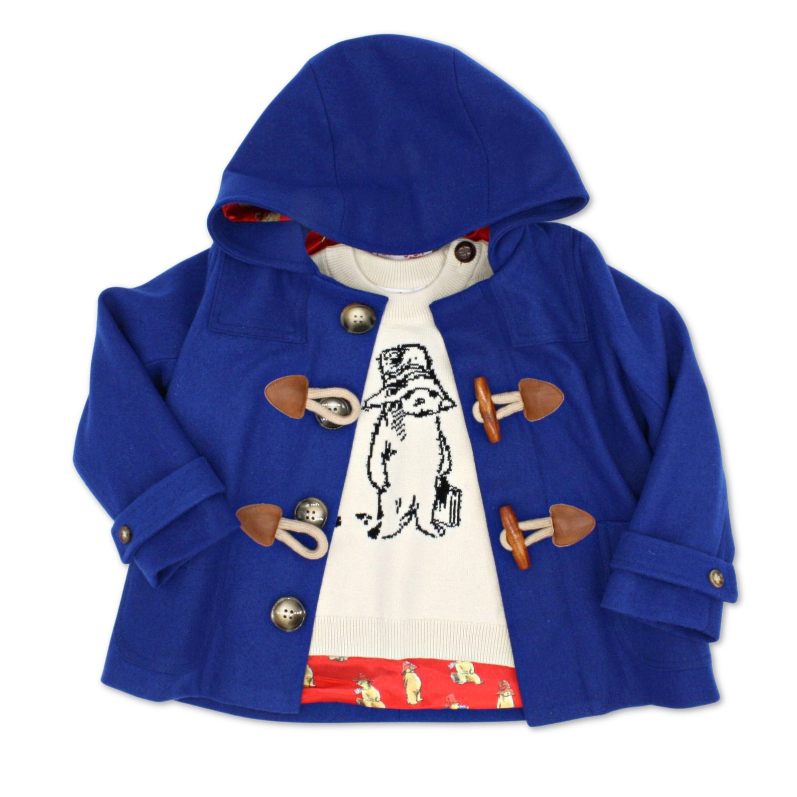 Paddington Bear Duffle Coat Children's Classic Blue Wool Toggle Coat ...