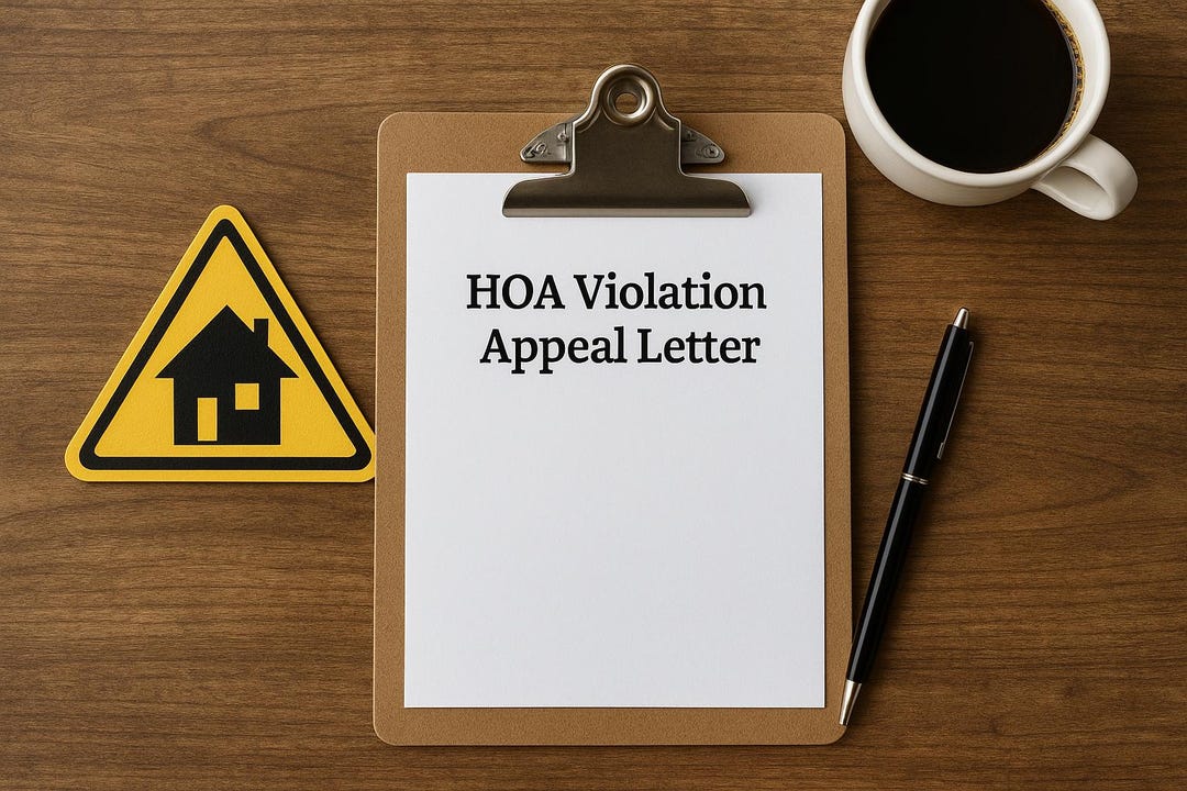 Custom HOA Violation Appeal Letter • 300-word Personalised Defense PDF ...