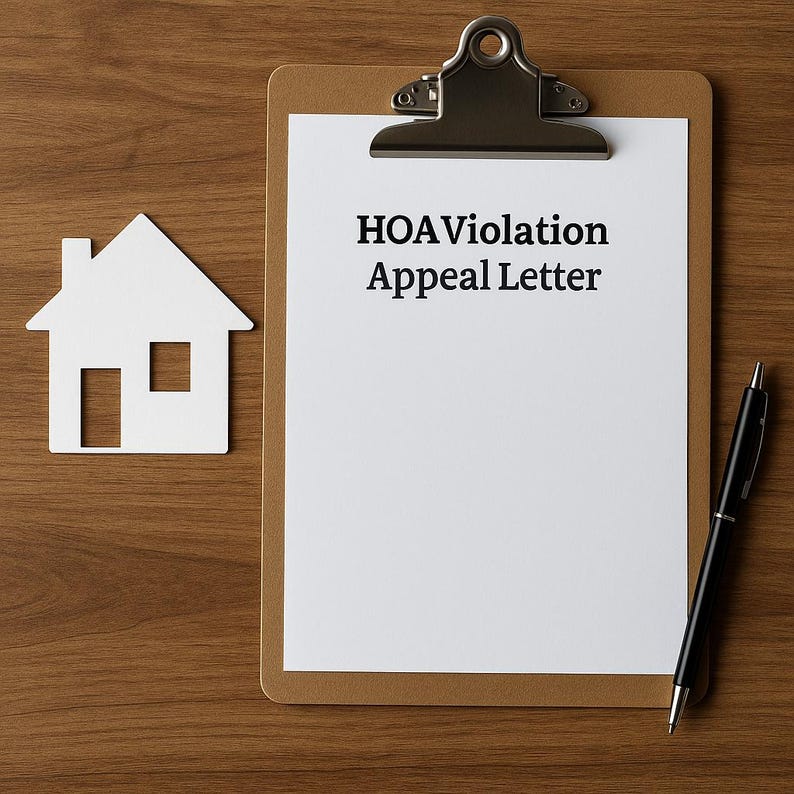 Custom HOA Violation Appeal Letter • 300-word Personalised Defense PDF ...