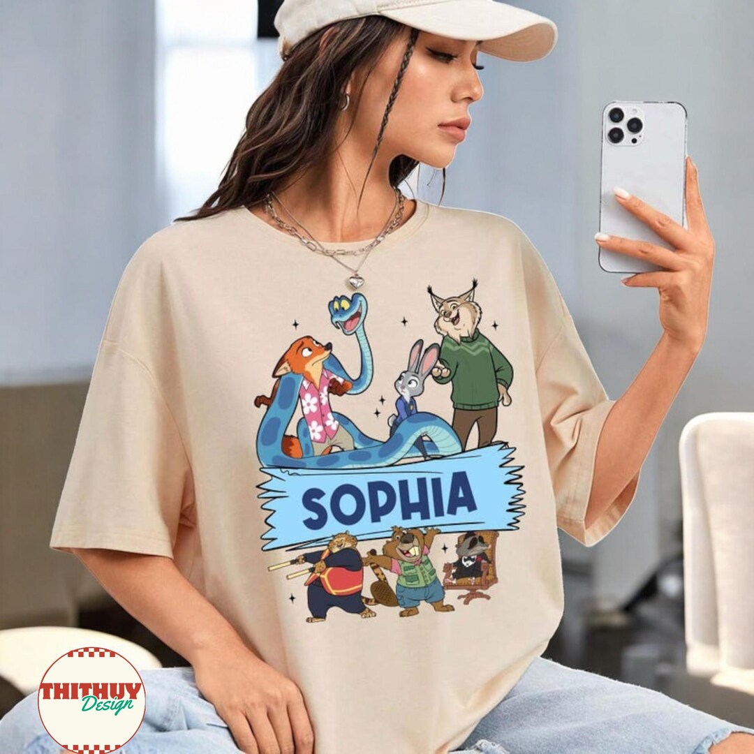 Zootopia Shirt Custom Name, Zootopia Characters T Shirt, Personalized ...