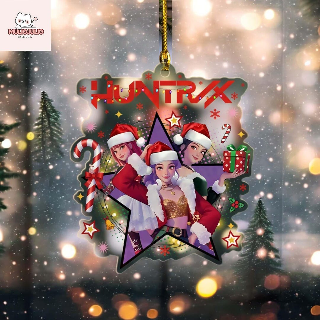 Huntrix KPOP Demon Hunters Christmas Ornament, Anime Girl Holiday ...
