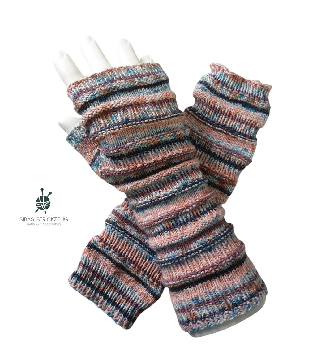 Armstulpen Braun Orange – Fingerlose Handschuhe Damen – Pulswärmer ...