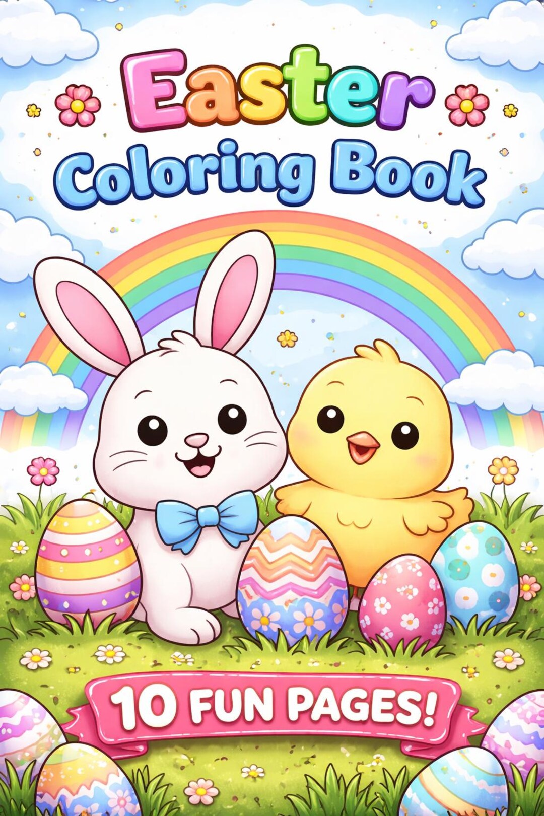 Easter Coloring Book for Kids | Bunny, Chick, Egg Pages (PDF Download ...