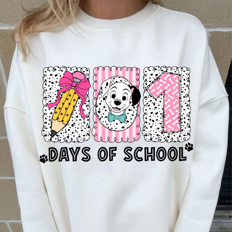 Dalmatian 101 Days of School PNG, Back to School Teacher Gift Design ...