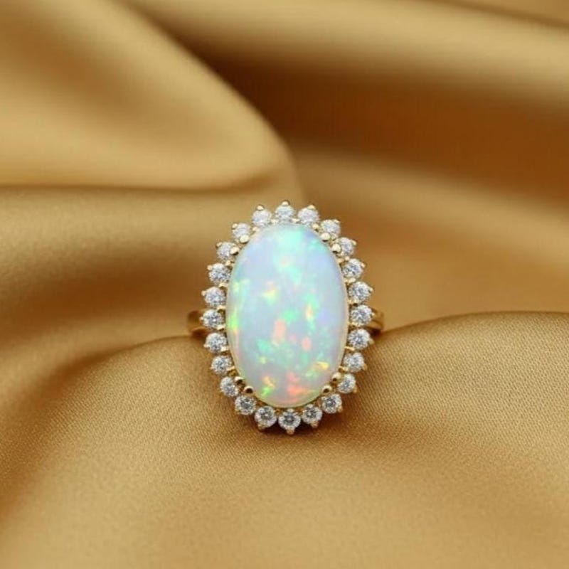 Opal Gold Cocktail Ring - Etsy